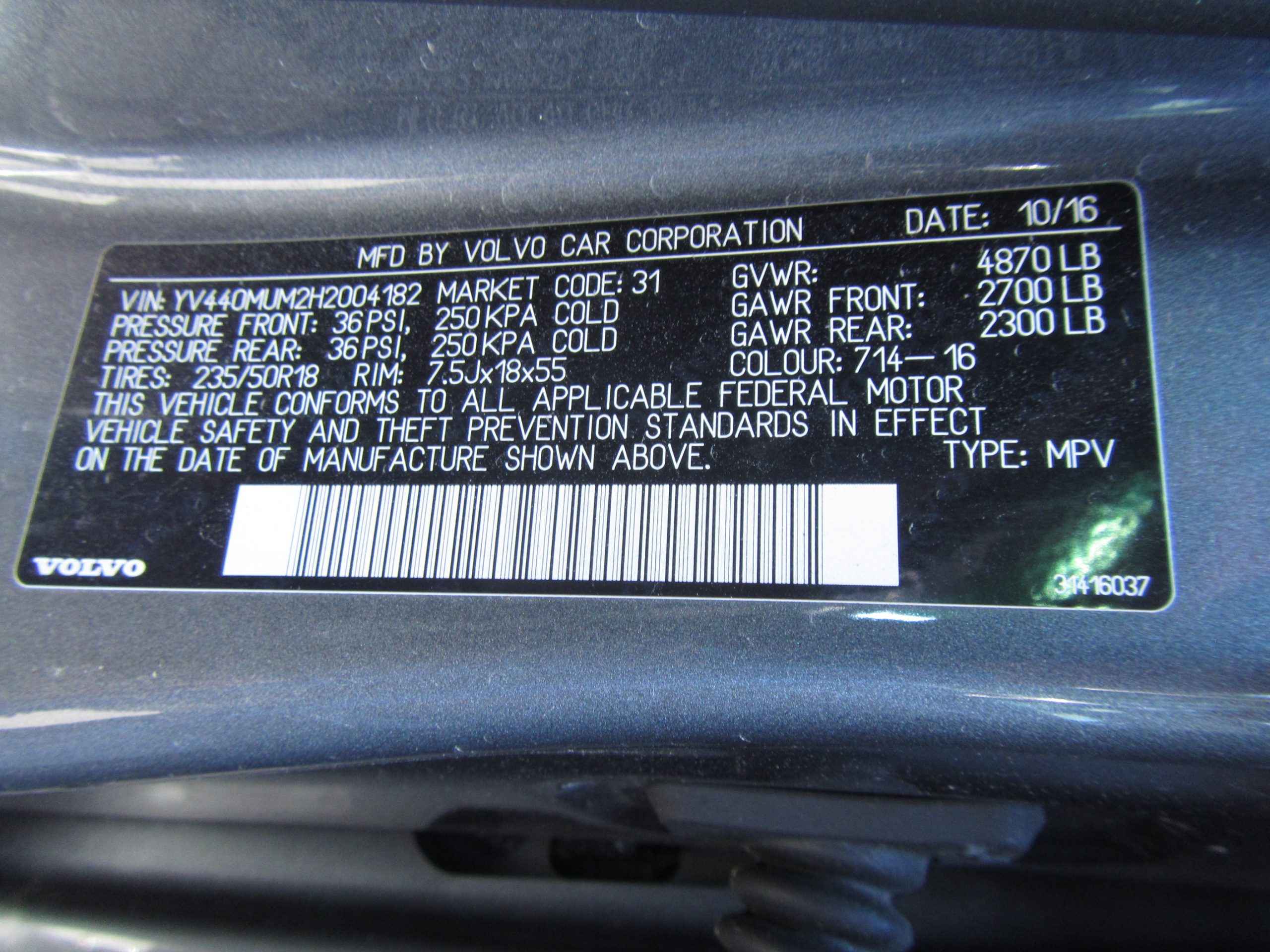 2017 VOLVO S60 Speedometer / Instrument Cluster - Weber Brothers Auto