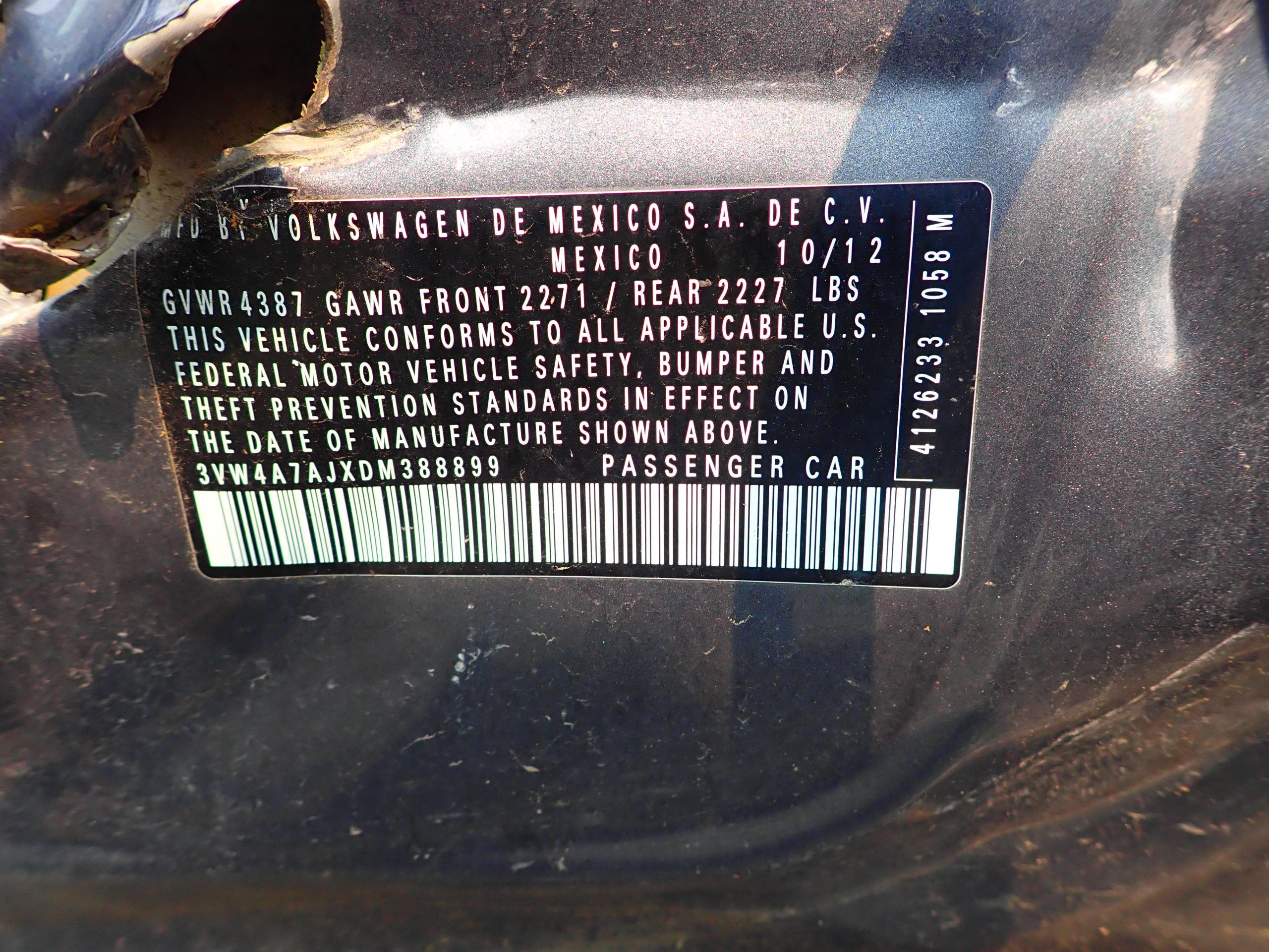 2013 VOLKSWAGEN JETTA GLI Speedometer / Instrument Cluster - Weber ...