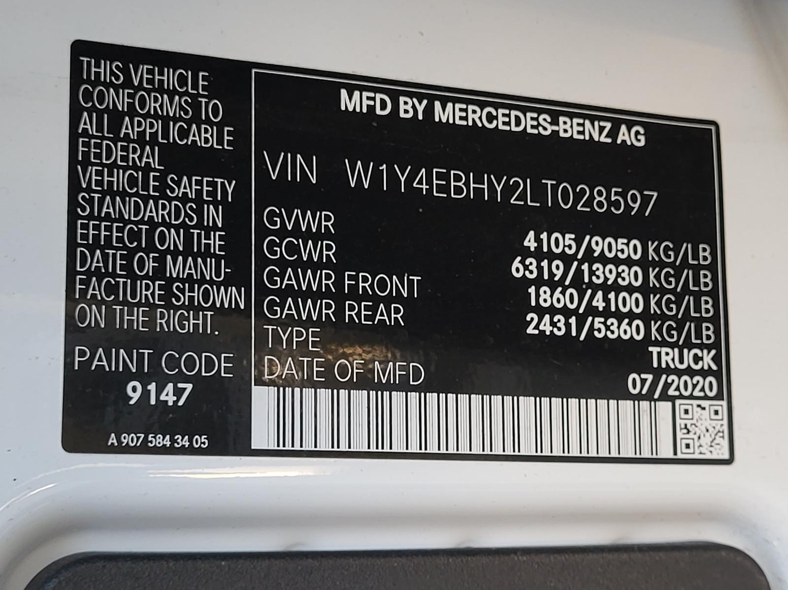 2020 MERCEDES-BENZ MERCEDES SPRINTER 2500 - Weber Brothers Auto